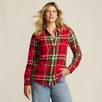 Lands End Boyfriend-Bluse aus Flanell, Damen, Größe:36-38 regular, Rot, Baumwolle, by Lands End