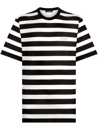 Dolce & Gabbana t-shirt à logo imprimé - Marron