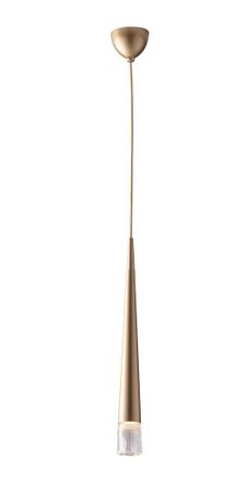 Luce-Ambiente-Design Lancelot suspension in Gold Metal with Glass Finish 120x6 Cm