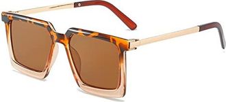 Generic Lunettes de soleil carrées tendance 2025 pour hommes et femmes pour les vacances en plein air décoration de plage lunettes de soleil cadeau (couleur :