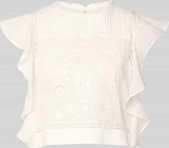 Self Portrait Crop Top mit Spitzen-Anteil