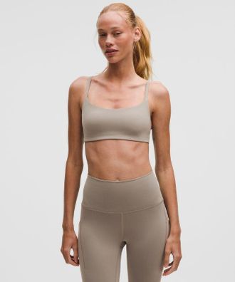 lululemon Wunder Train BH mit Racerback-Tr&auml;gern Leichter Halt A/B-Cups f&uuml;r Frauen - Khaki - Gr&ouml;&szlig;e 12