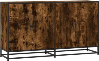 vidaXL Vidaxl - Buffet chêne fumé 134x35x76 cm bois dingénierie