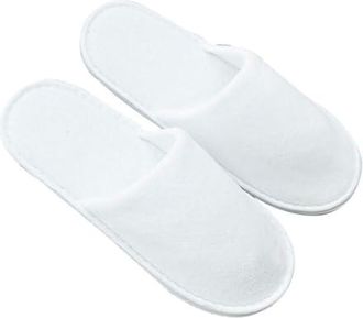 Frcolor Pantoufles Jetables Blancs Semelle Antidérapante EVA Confort Intérieur pour Maison Hôtel et Invités