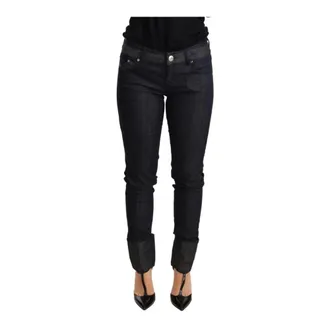 Ermanno Scervino Low Waist Skinny Folded Hem Denim Hose - - Jeans - Damen - Blau - W26