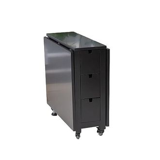 Generic Table de salle &agrave; manger pliante en bois massif pour 6-8 personnes avec roulettes et tiroirs de rangement - Design peu encombrant pour les petits espac