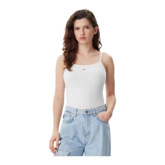 Tommy Jeans D&eacute;bardeur c&ocirc;tel&eacute; essentiel - Femme - Tops - Blanc - Taille: 44 FR