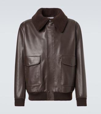 Gabriela Hearst Veste bomber en cuir et shearling