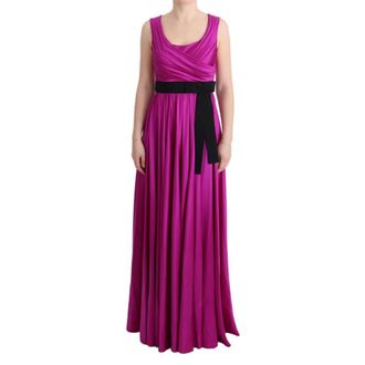 Dolce & Gabbana Seiden-Stretch-Shift-Langes Kleid - - Dresses - Damen - Rosa - S