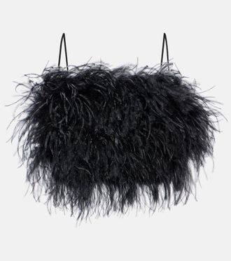 Miu Miu Bralette aus Wolle mit Federn