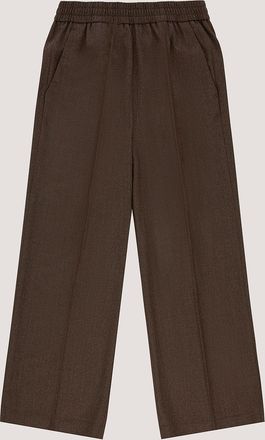 Circolo 1901 Flannel bistretch wide leg trousers, Corteccia Melange, 40, Woman