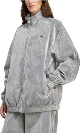 adidas Femme, Sport, Gris, Taille: 42 FR Brushed Twill Oversized Firebird Track Top