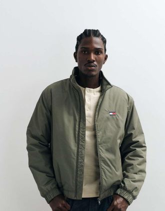 Tommy Jeans Bobby Steppjacke in Khaki-Gr&uuml;n