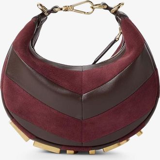 Fendi Fendigraphy Mini leather handbag with metal lettering logo - FENDI - gender_Woman