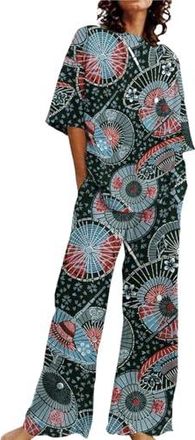 Generic Ensemble de v&ecirc;tements de d&eacute;tente pour femmes avec poches - Tenue deux pi&egrave;ces pour femmes - Ensemble de pyjama doux - Ensemble de v&ecirc;tements de loisirs 