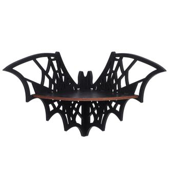 NUOBESTY Schwebendes Wandregal in Fledermausform Dreieckiges Holz Eckregal mit Stauraum Dekoratives Wandregal für Küche und Esszimmer