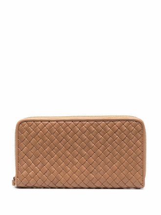 Officine Creative porte-monnaie Juliet 101 en cuir tress&eacute; - Marron