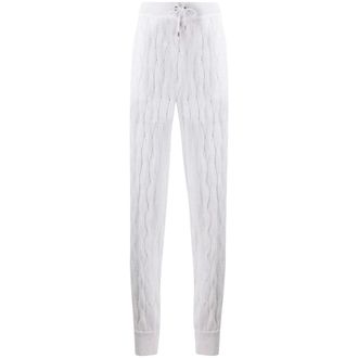 Brunello Cucinelli Pantalon en maille torsad&eacute;e - Femme - Pantalons - Blanc - Taille: 40 FR