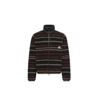 Moncler Moncler Cardigan Zipp&eacute; En Teddy Ray&eacute;, Homme, Noir, Taille: 3xl