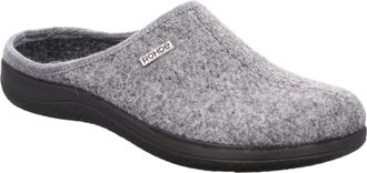 Rohde Damen Pantoffel Hausschuh Schurwolle Harris Tweed Bari 6545, Gr&ouml;&szlig;e:37 EU, Farbe:Grau
