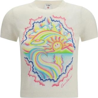 Casablanca Femme, Tops, Multicolore, Taille: 42 FR Cotton Graphic T-Shirt