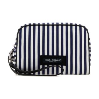 Dolce & Gabbana Gestreifte Popeline-Handtasche - - Bags - Herren - Blau - ONE SIZE