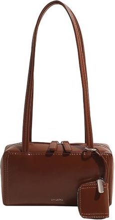 Generic Sac &agrave; bandouli&egrave;re polyvalent en cuir synth&eacute;tique pour femme, pour le travail, le shopping, les voyages, le quotidien, marron clair, 350.00x100.00x260.