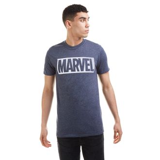 MARVEL Herren Mono Logo T-Shirt, Grau (Dark Heather Dkh), (Herstellergr&ouml;&szlig;e: SMALL)