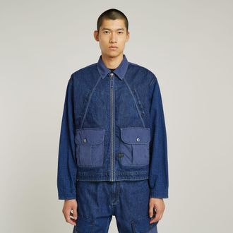 G-Star Mixed Coach Zip Jacke - Dunkelblau - Herren