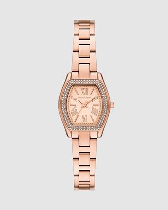 Michael Kors montre Chelsea &agrave; trois aiguilles en acier inoxydable ton or rose-Dor&eacute;