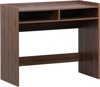 Sweeek Bureau d&eacute;cor bois 2 casiers de rangement noyer - L 90 x P 45 x H 78 cm - Jules
