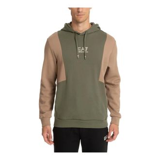 Emporio Armani Emporio Armani Ea7, Homme, Sweatshirts et sweats &agrave; capuche, Vert, Taille: M Sweat &agrave; Capuche Multicolore &agrave; Cordon de Serrage avec Poches Logo