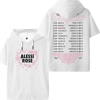 Generic Alessi Rose 2025 Tour T-shirt à capuche Femmes Hommes T-shirt à manches courtes Casual Streetwear Tops, blanc, XXL