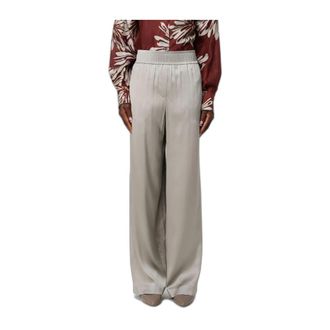 Brunello Cucinelli Weite Seidenhose - - Trousers - Damen - Beige - S