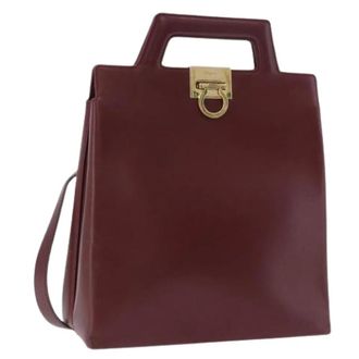 Ferragamo Sac &agrave; dos en cuir Pre-owned - Femme - Pre-owned - Rouge - Taille: ONE Size