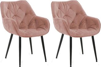 Clp Lot de 2 chaises Tanna velours Rose