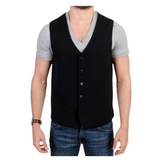 Costume National Elegante Schwarze Wollmischung Casual Weste - - Suits - Herren - Schwarzk - M