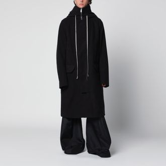Rick Owens Langer schwarzer Megaparka aus Baumwolle