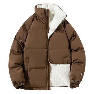 Generic Veste matelass&eacute;e &agrave; fermeture &eacute;clair int&eacute;grale pour homme, coupe-vent, id&eacute;ale pour lhiver et les activit&eacute;s de plein air. Couleur marron caf&eacute;, taille XX