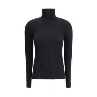 Wolford Gerippter Rollkragen Langarm-Jersey - - Knitwear - Damen - Schwarzk - M