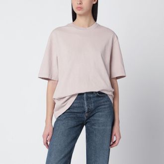 Golden Goose Rosa T-Shirt mit spiegelverkehrtem Logo-Schriftzug auf der R&uuml;ckseite