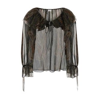 Saint Laurent Durchsichtige Bluse mit Paisley-Muster - - Blouses & Shirts - Damen - Mehrfarbig - M