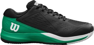 Wilson Rush Pro Ace Clay Herren-Tennisschuhe, Sichere Passform, Dynamische Unterstützung, Atmungsaktives Mesh, Ideal für Sandplätze, Schwarz/Bosphorus/Weiß, 