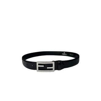 Fendi Ceinture en cuir FF Logo Vintage Pre-owned - Femme - Pre-owned - Noir - Taille: ONE Size