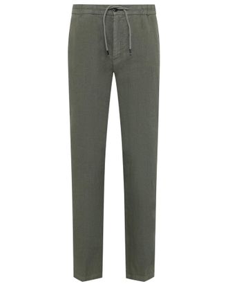 Alberto Leinenhose mit Dehnbund und Tunnelzug, Wide Fit in
