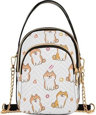 Mnsruu Sac à bandoulière pour femme - Motif chien Corgi - Sac à dos à bandoulière avec sangle réglable