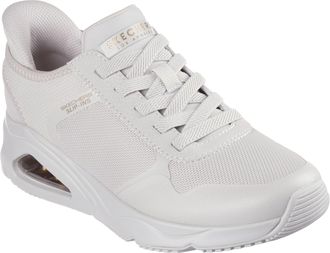 Skechers Damen Tres-Air UNO Easy Steppers Sneaker, Off White Mesh/Hot Melt, 39.5 EU