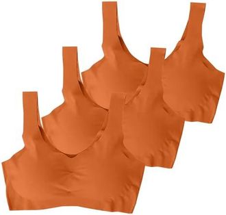Generic Lot de 3 soutiens-gorge de sport pour femme - Grande poitrine - Stretch respirant - Doux et confortable - Couverture complète - Couleur unie - Loisirs