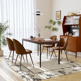 Furniture R Gartentisch 120x70 cm | MDF mit Metallbeinen | Esstisch für überdachte Terrassen