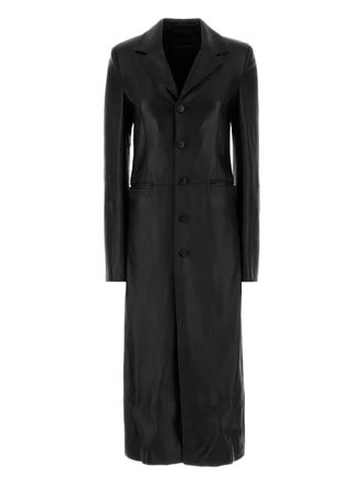 Balenciaga manteau en cuir - Noir